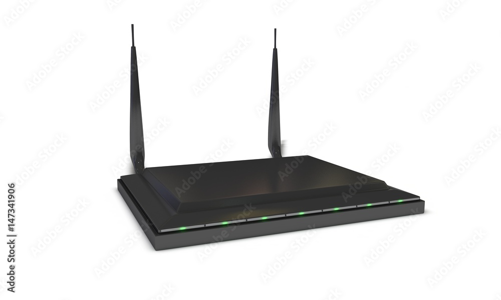 Modem on the white, 3d render Stock Illustration | Adobe Stock