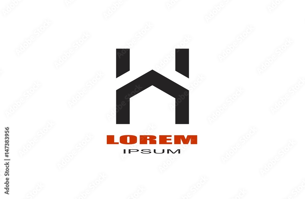 Letter H Building logo, construction working industry concept Stock ...