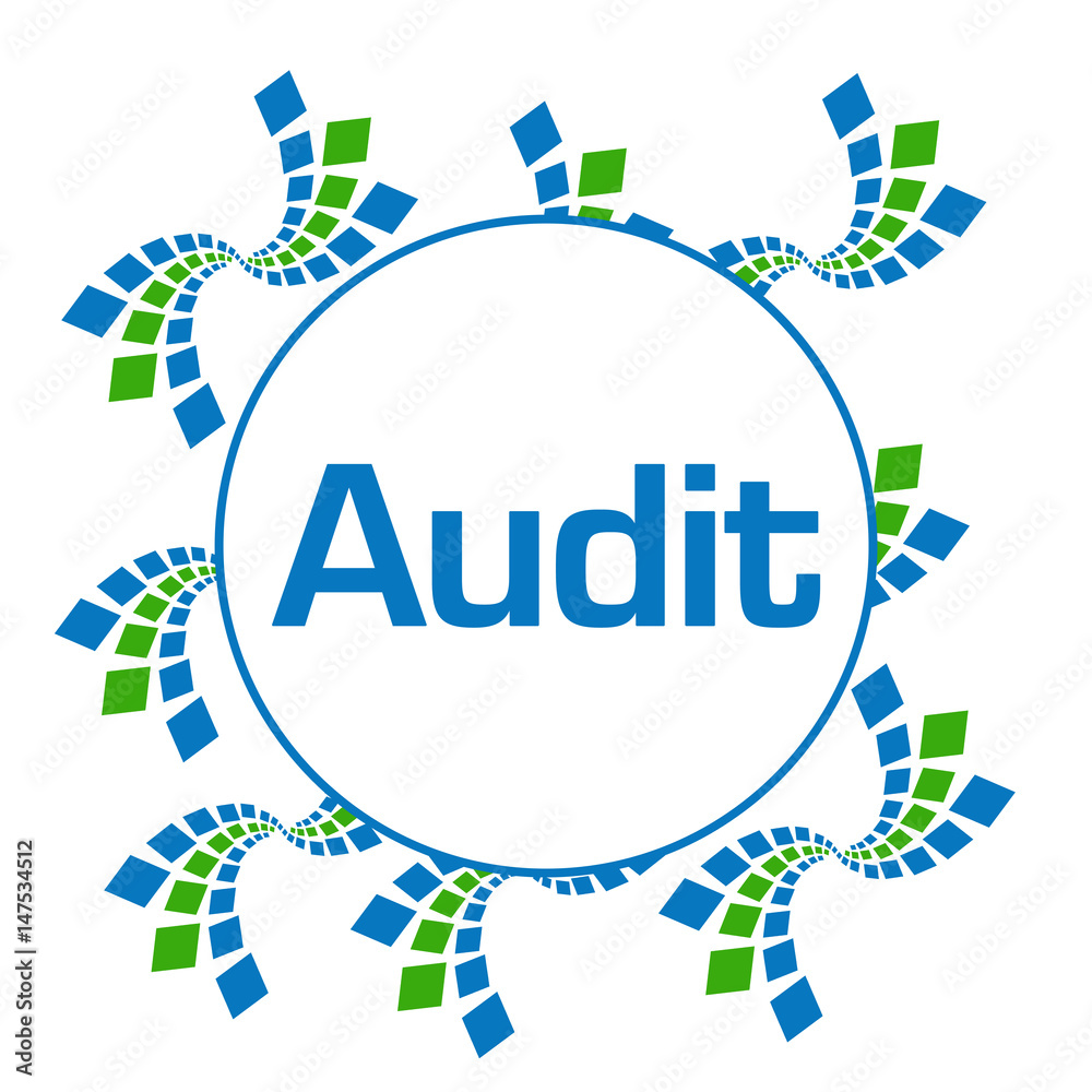 Audit Green Blue Abstract Squares Circular Stock Illustration | Adobe Stock