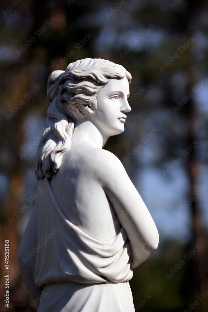 Classic white marble statue of Demeter, the goddess of harvest Stock ...
