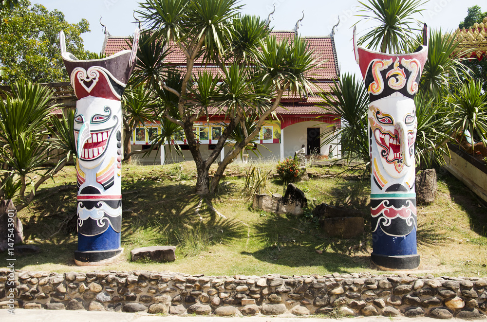 Gate entrance with naga staircase for travelers people walking go to ...
