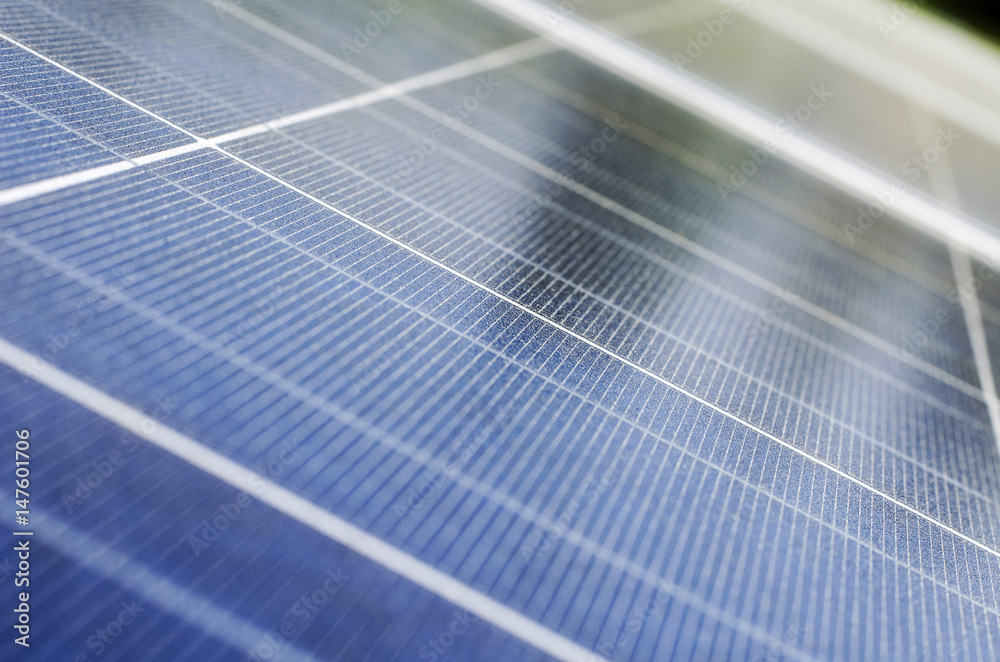 Solar panel and polycrystalline photovoltaic cells Stock Photo | Adobe ...
