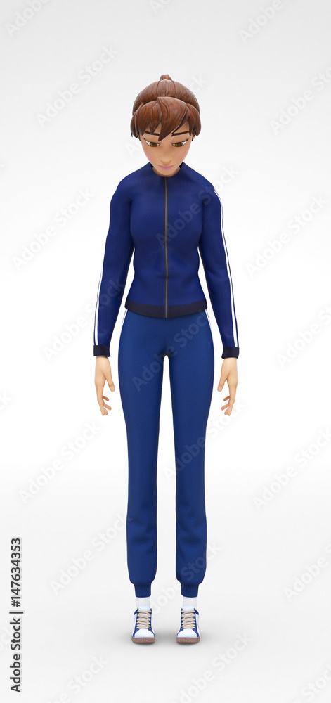 Sad, Depressed and Frustrated, Jenny - 3D Cartoon Female Character ...