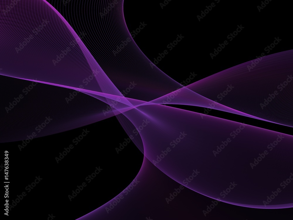 Abstract Light violet wave on black background Stock Illustration ...