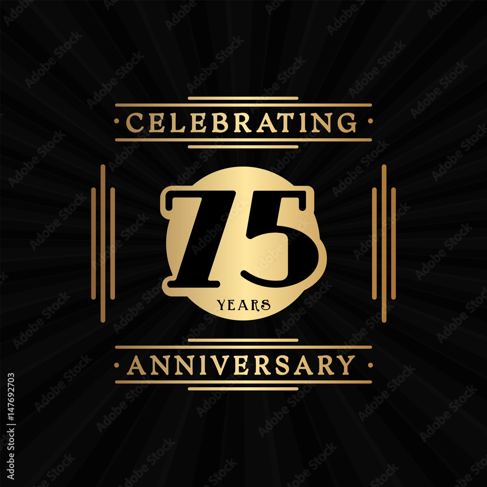 75 years anniversary design template. Vector and illustration. Stock ...