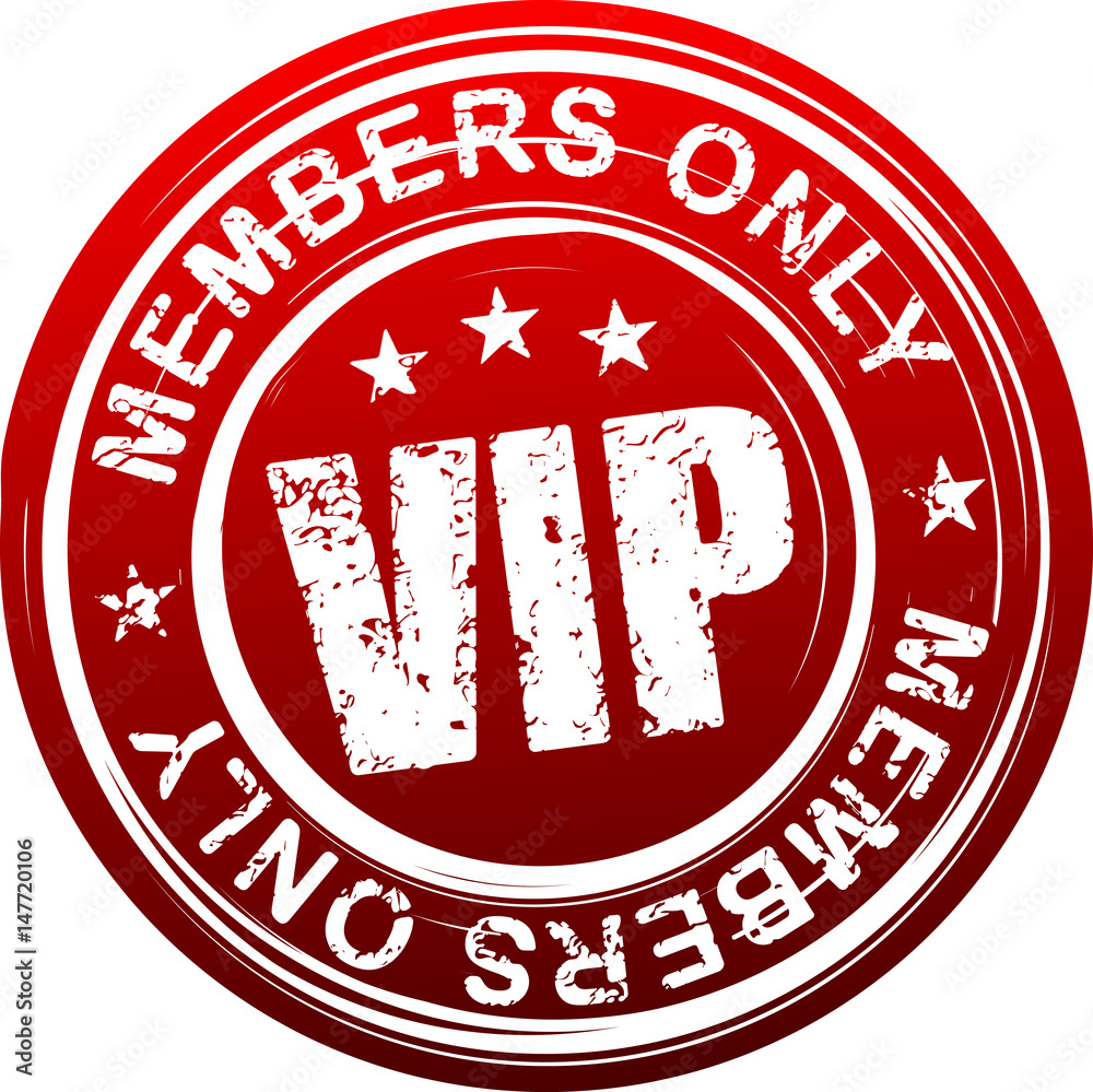 VIP. Members only. Red grunge style rubber stamp. Stock Vector | Adobe ...