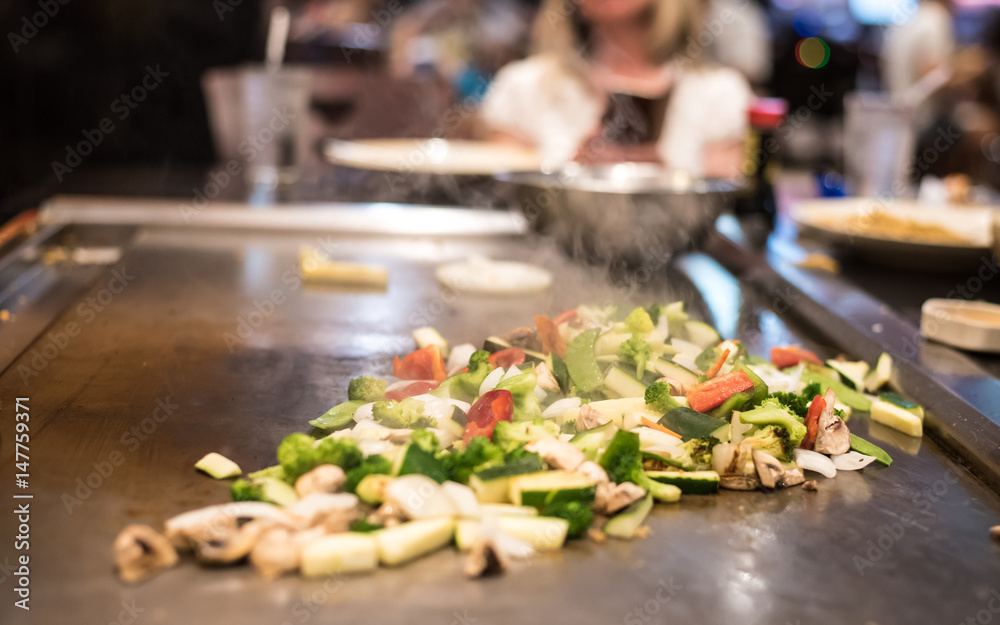 Hibachi Restaurant Vegetable Grill Stock Photo | Adobe Stock