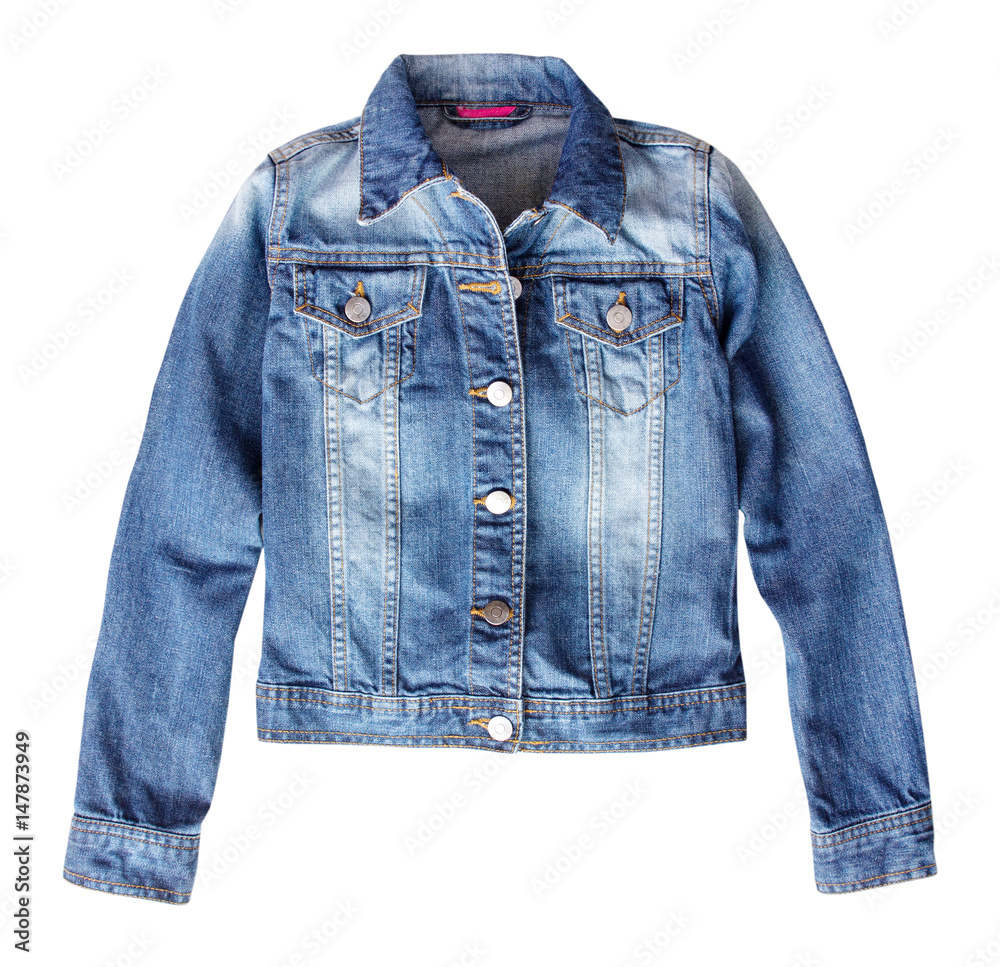 Jean denim female jacket isolated. Stock Photo | Adobe Stock
