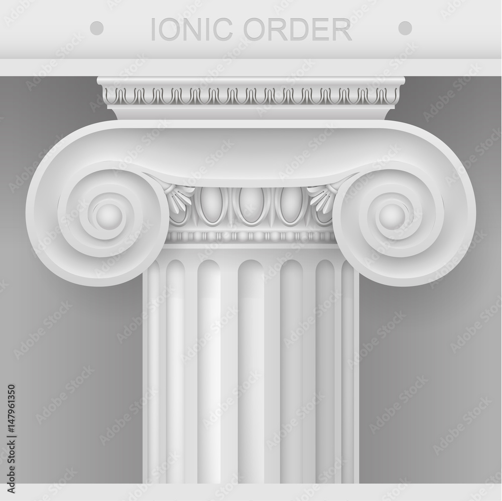 Poster White Capital of the Ionic column – Wall Art | UkPosters