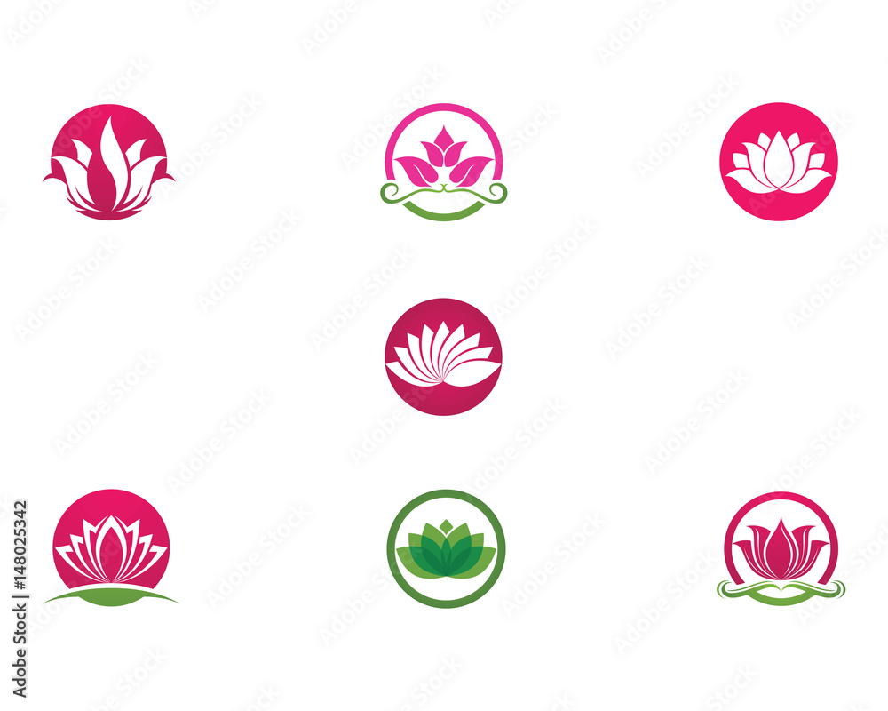 Vector - Lotus Flower Sign for Wellness, Spa and Yoga. Vector ...