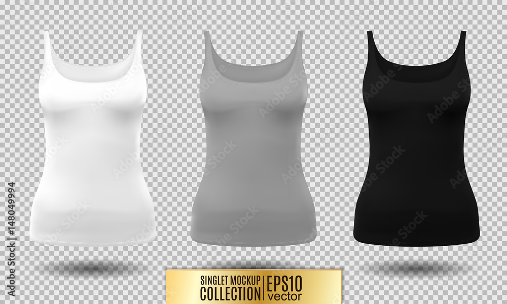 Vector illustration of fitness tank top for women. Realistic ...