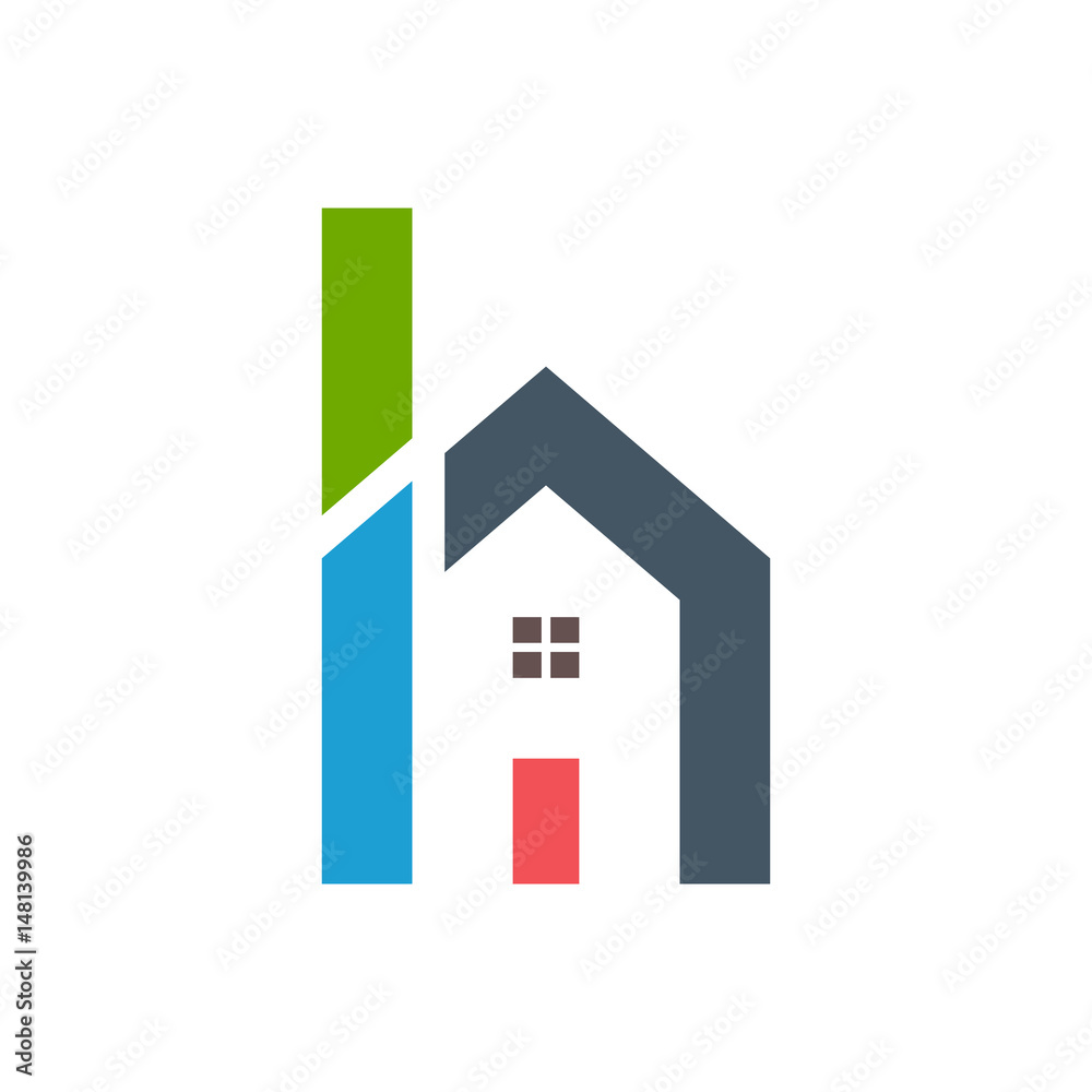 h of house Logo Design Stock Vector | Adobe Stock