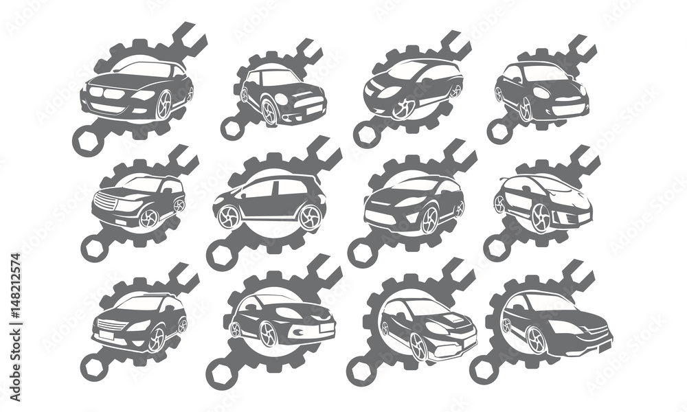 Car Gear Wrench Set Bundle Collection Stock Vector | Adobe Stock
