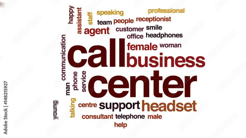 Call center animated word cloud, text design animation. Stock Video ...