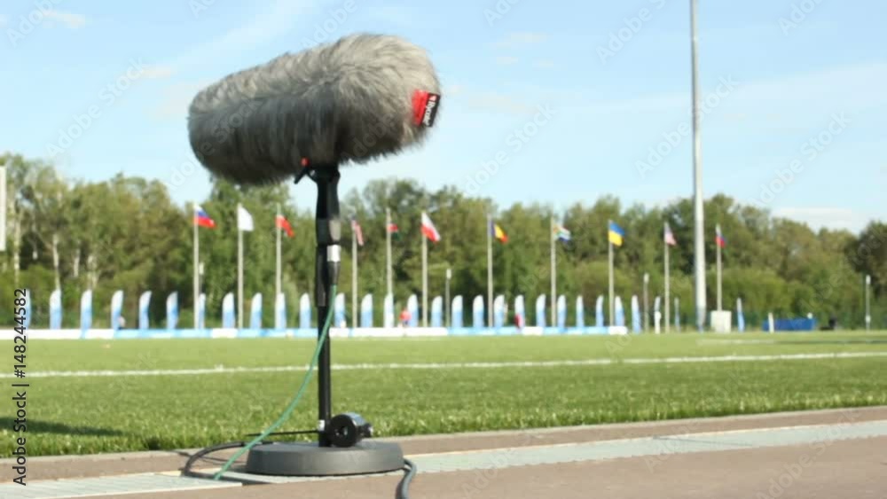 Camera Moves up from Black Wire on Track to Shooting Equipment Stock ...