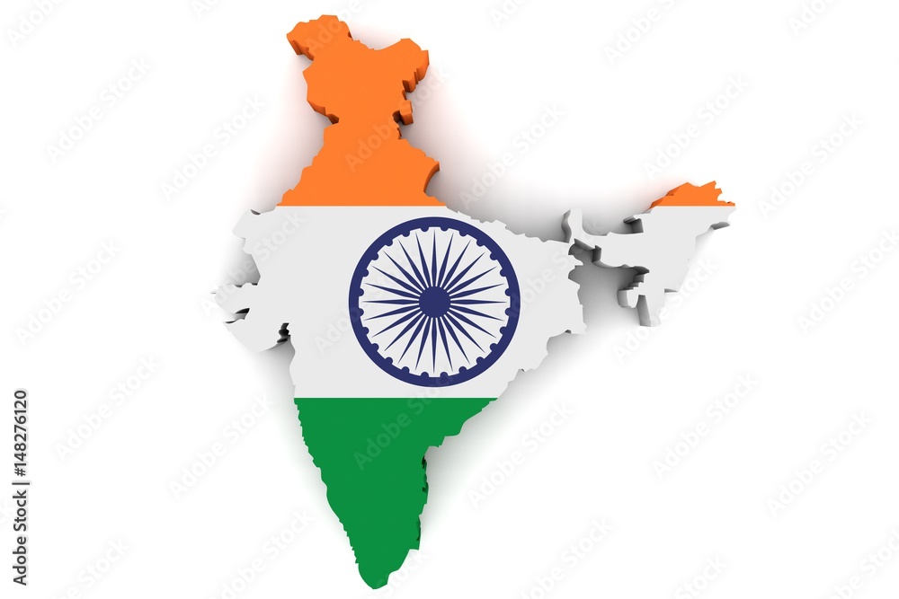 Map of India in the national colors of the flag Stock Illustration ...