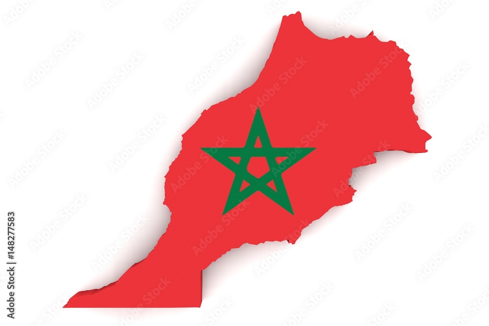 Map of Morocco in the national colors of the flag Stock Illustration ...