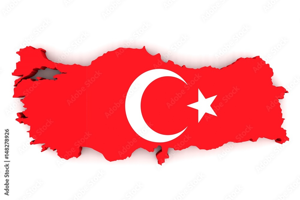 Map of Turkey in the national colors of the flag Stock Illustration ...