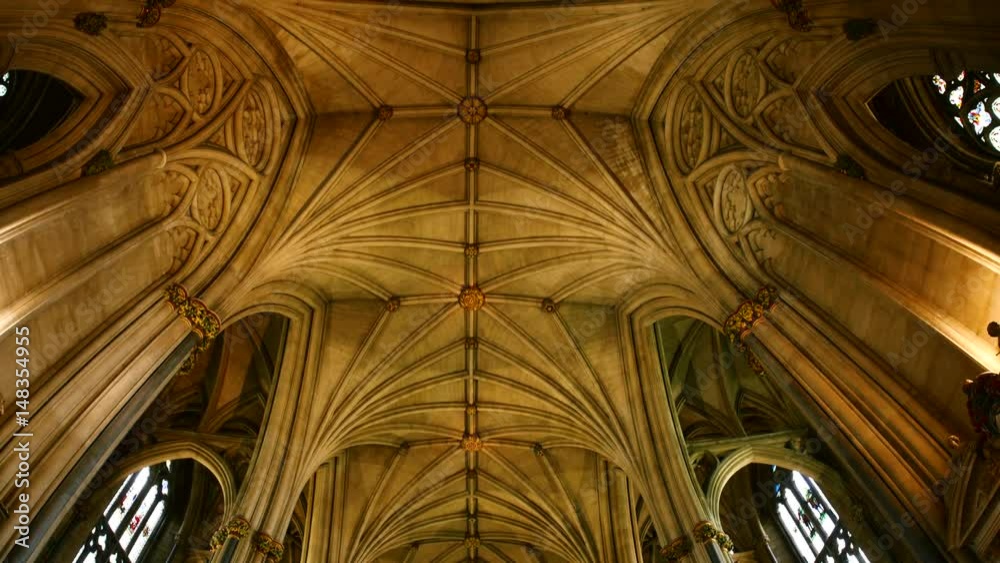 Symmetry of Cathedral Interior Ceiling Architecture & Design Stock ...