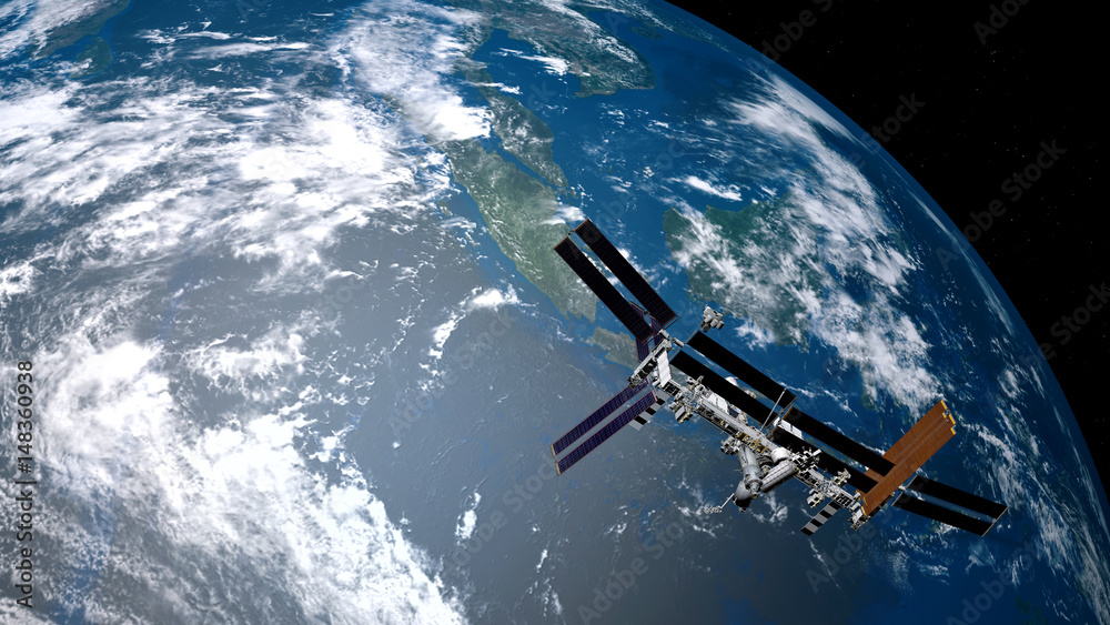 Extremely detailed and realistic high resolution image of ISS ...
