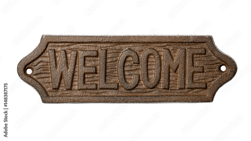 Welcome sign on white Stock Photo | Adobe Stock