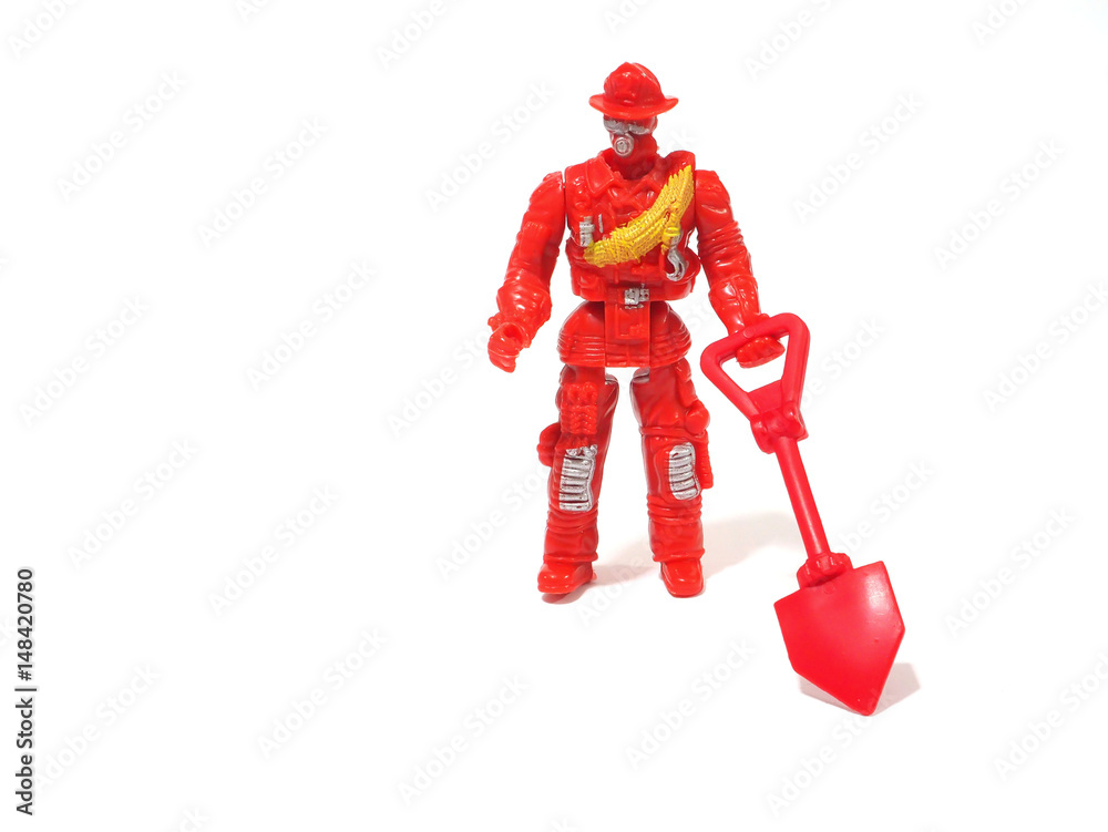 plastic toy Firefighters with fire extinguishers for fire protection ...