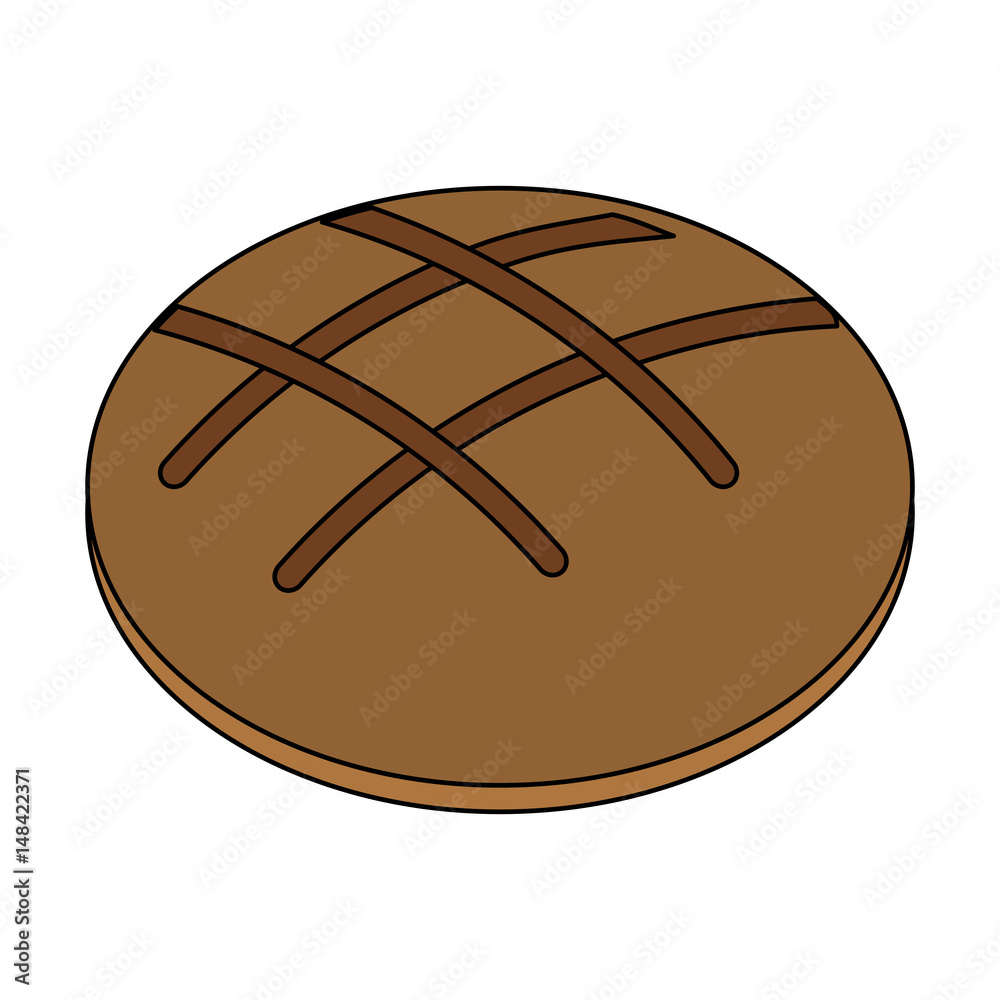 color image circular bread food bakery vector illustration Stock Vector ...