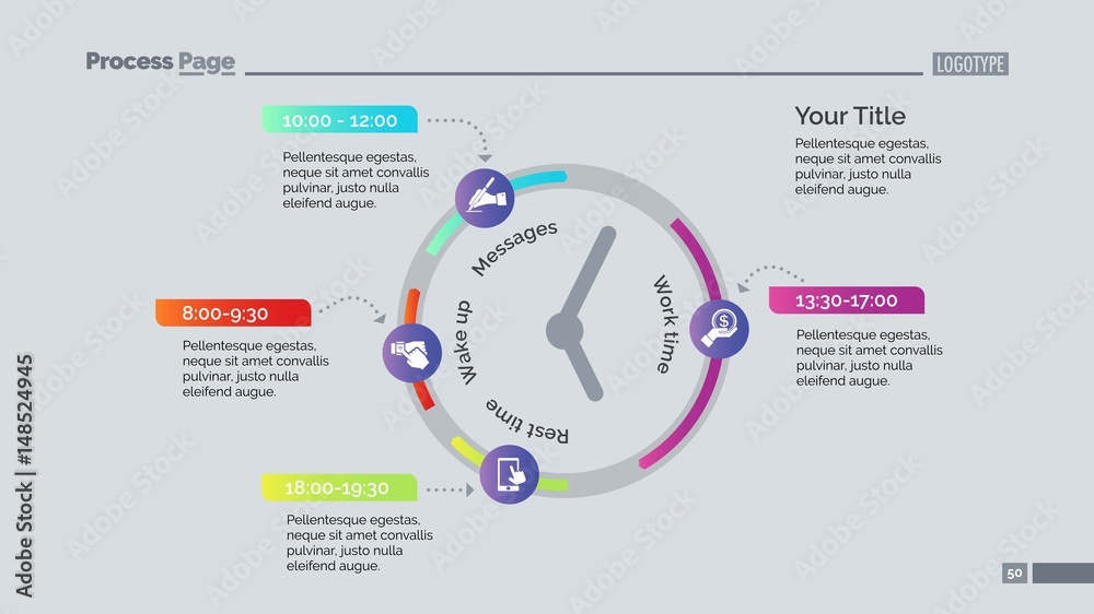 Clock Infographic Diagram Slide Template Stock Vector | Adobe Stock