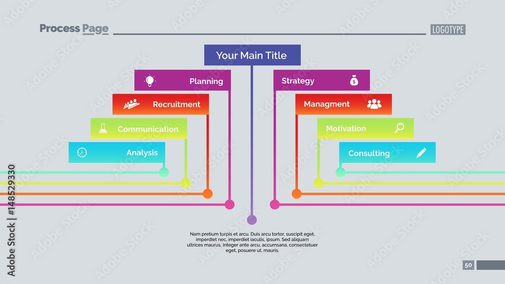 Nine Points Structure Slide Template Stock Vector | Adobe Stock