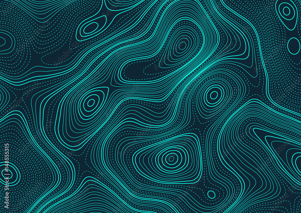 Plakat Abstract illustration of a topographic map. Pattern made with ...