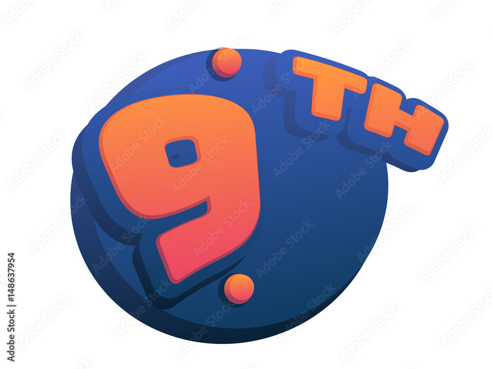 9th celebration event number for poster or invitation Stock ...