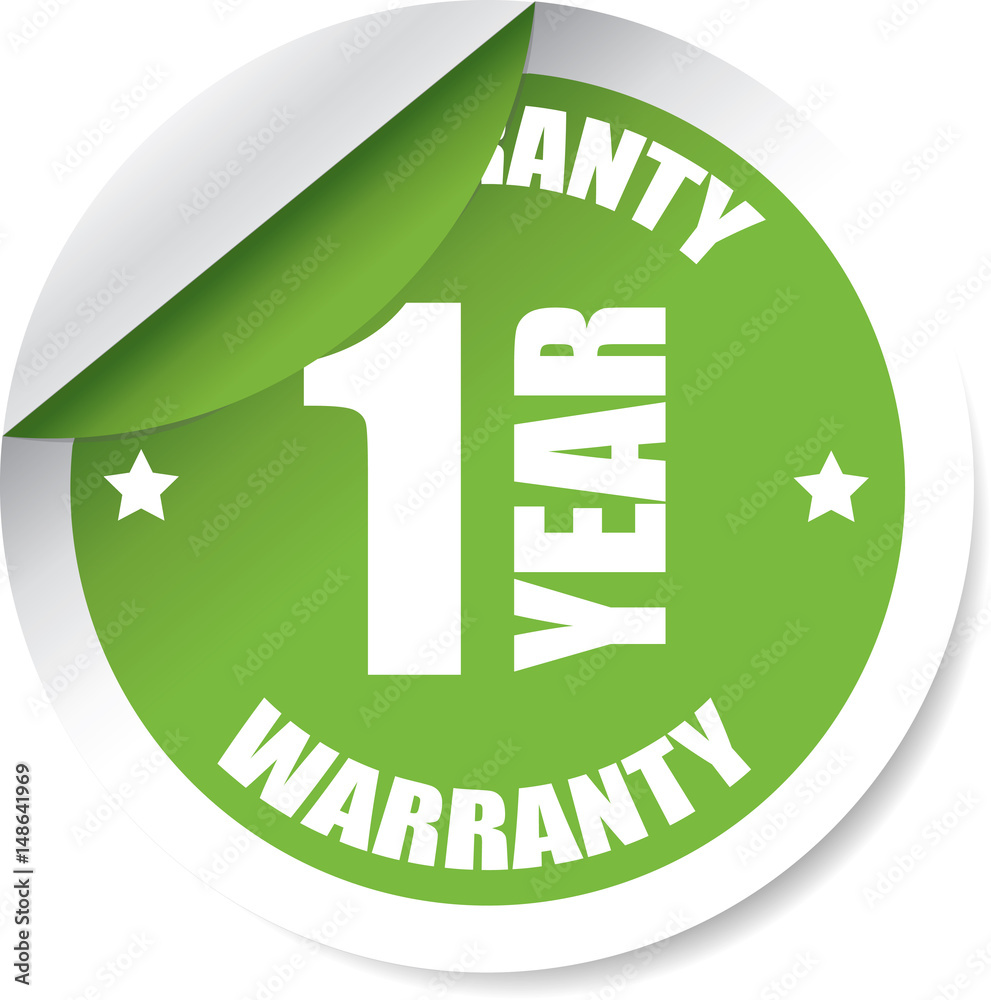 1 year warranty green Label, Sticker, Tag, Sign And Icon Banner ...