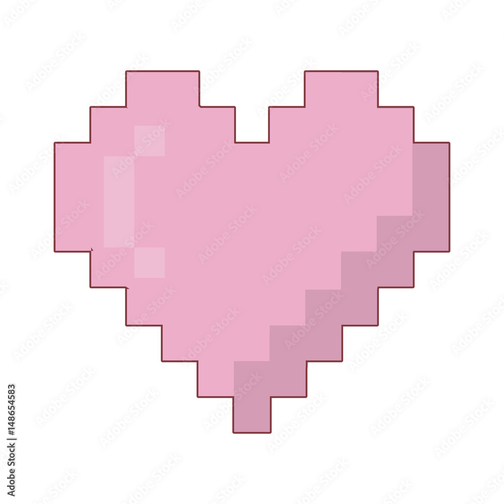 pixel heart icon over white background. vector illustration Stock ...
