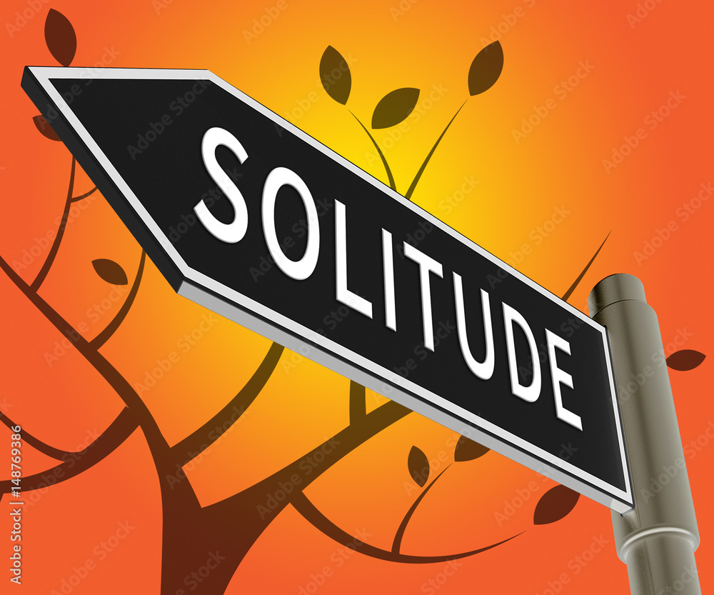 Solitude Sign Means Alone And Lost 3d Illustration Illustration Stock ...