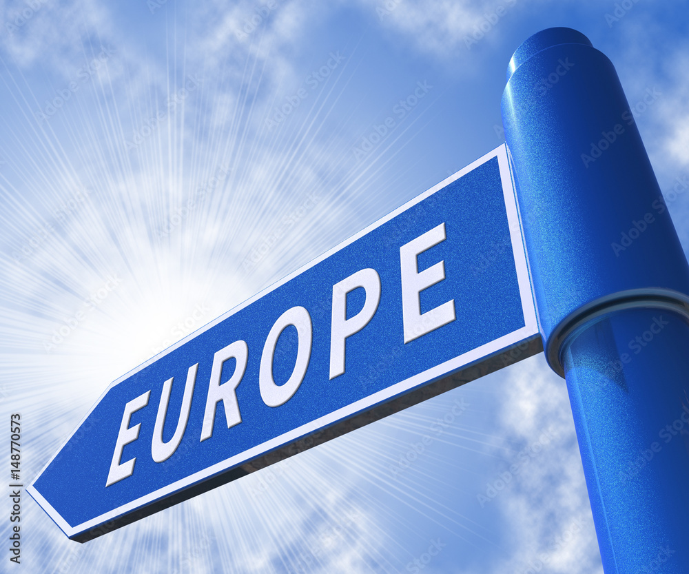 Europe Sign Meaning Euro Zone 3d Illustration ilustración de Stock ...
