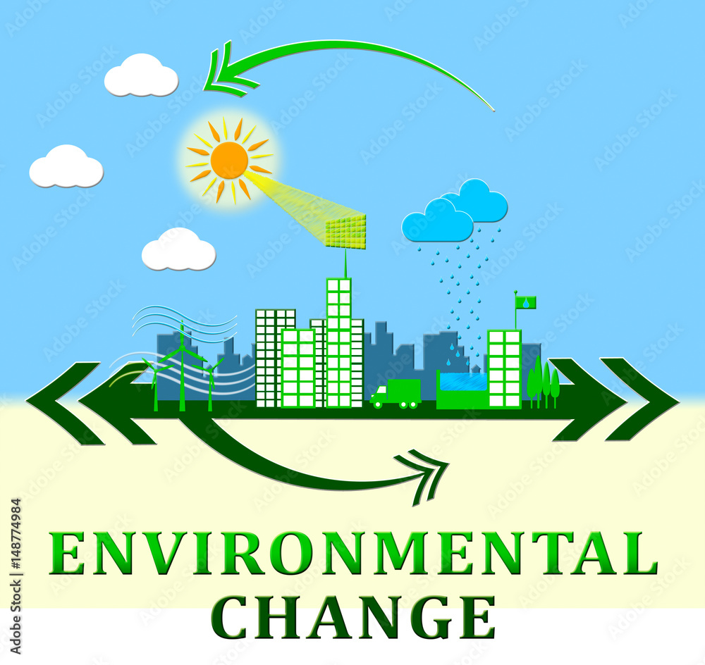 Environmental Change Shows Ecology Effect 3d Illustration Stock ...