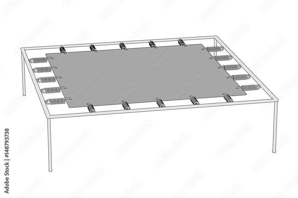 2d cartoon illustration of trampoline Stock Illustration | Adobe Stock