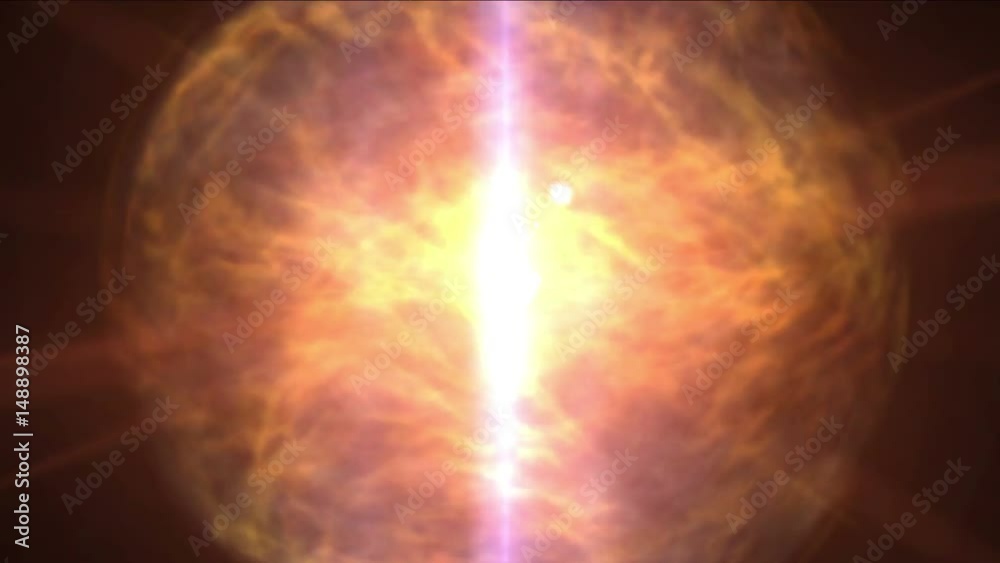 4k Fire ball sphere nebula background,magic power electricity energy ...