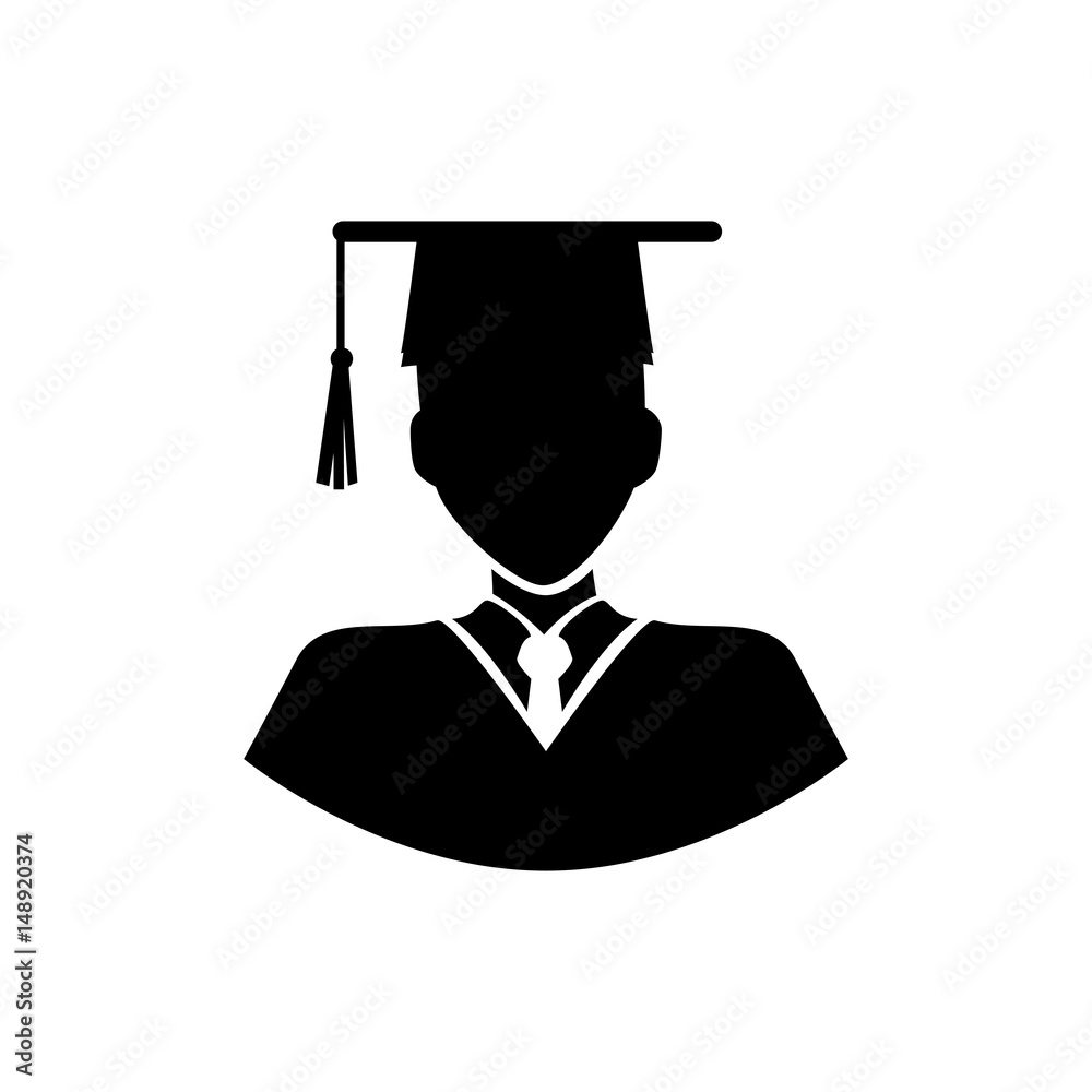 graduate man icon over white background. vector illustration Stock ...