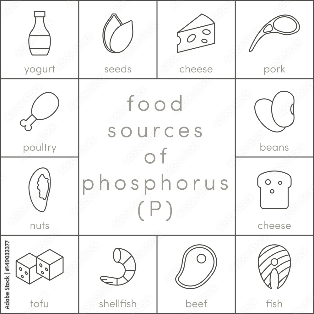 Poster Food sources of phosphorus – Wall Art | UkPosters
