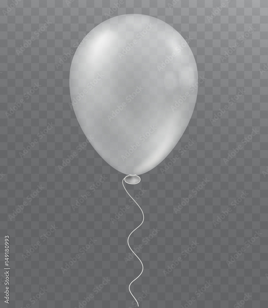 White balloon on Transparent background. Festive decoration. Stock ...