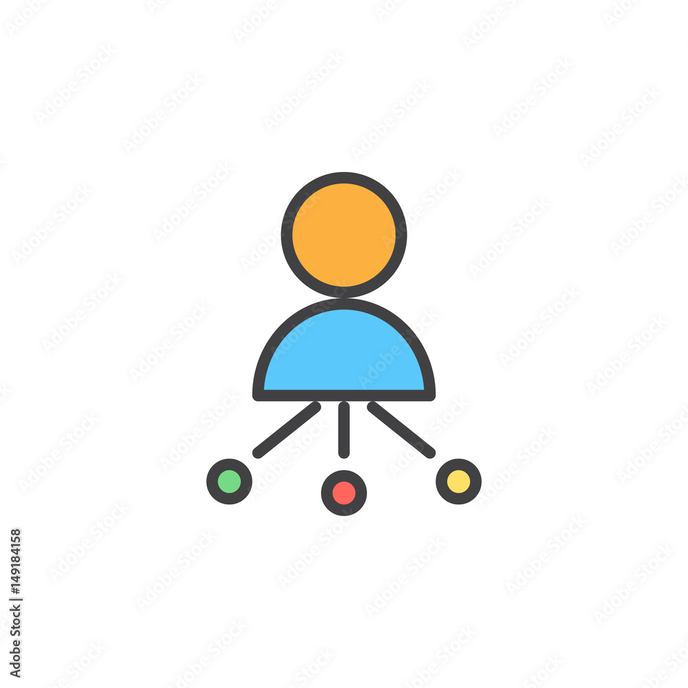 Manager filled outline icon, line vector sign, linear colorful ...