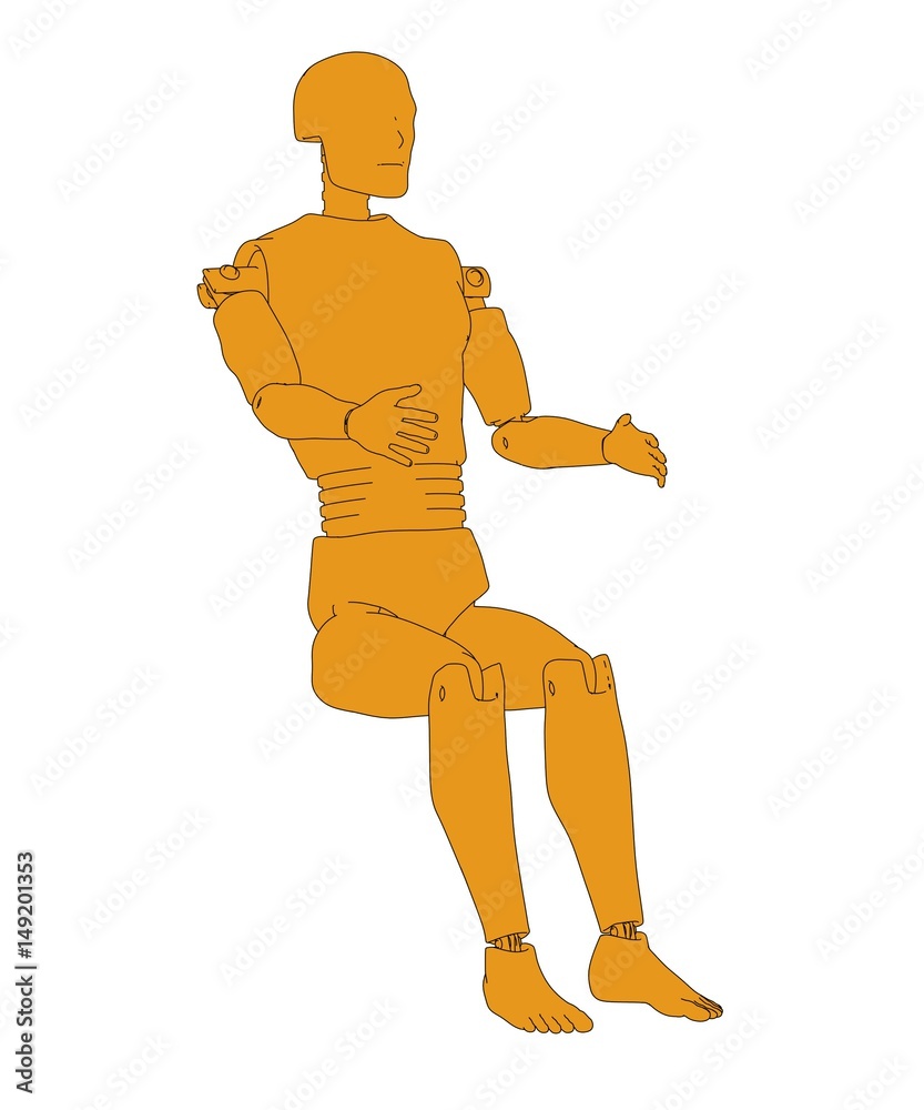 2d cartoon illustration of crash test dummy Stock Illustration | Adobe ...