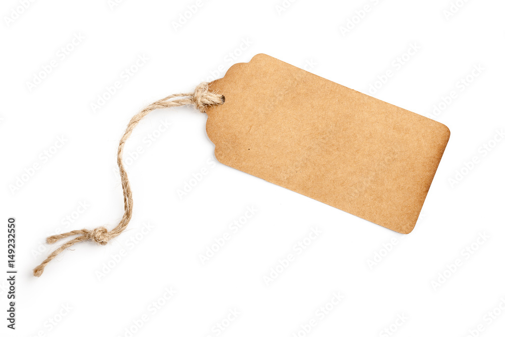 Paper tag on white Stock Photo | Adobe Stock