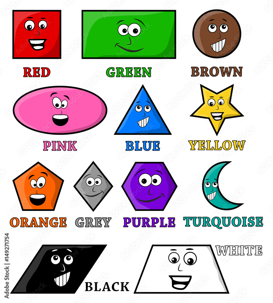 cartoon colors name and shape vector symbol icon design. Stock Vector ...