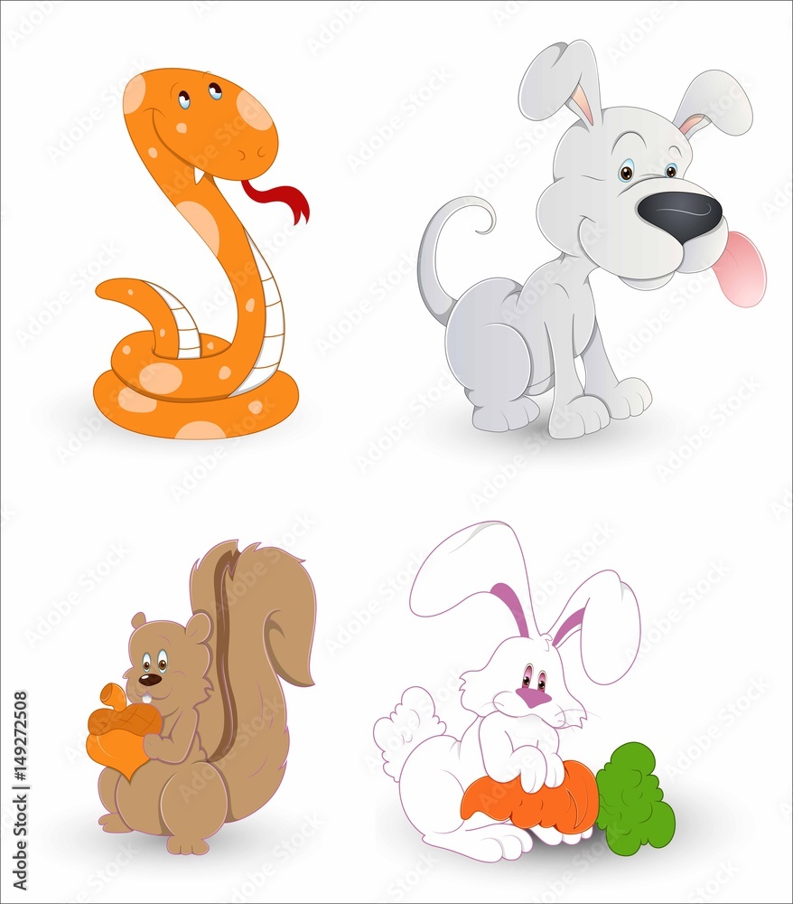 Collage of animals Stock Vector | Adobe Stock