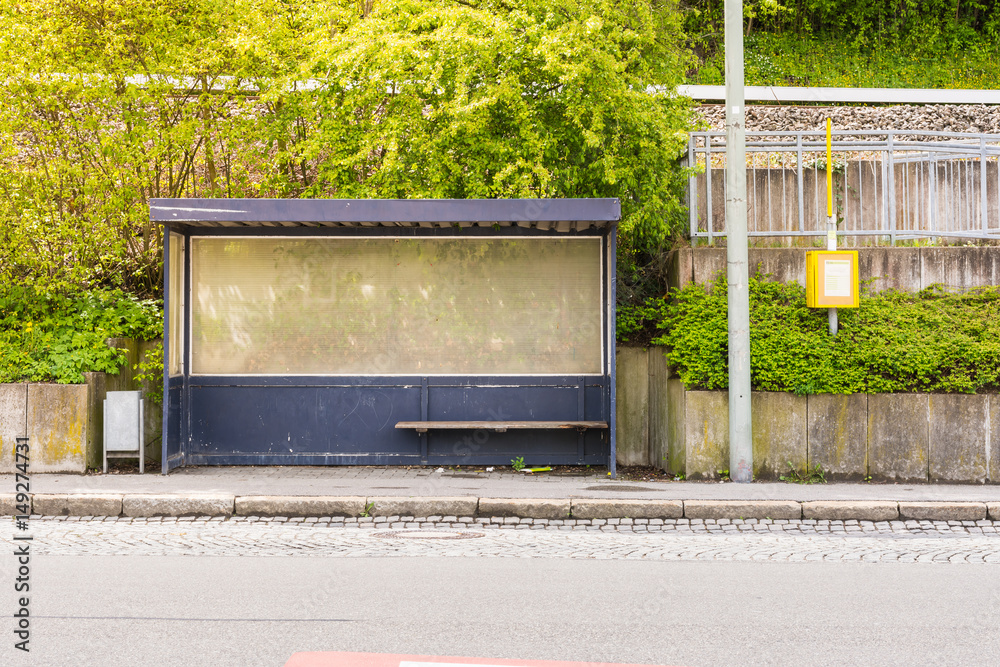 Bus Stop Sunny Empty Landscape Germany European City Urban Waiting ...