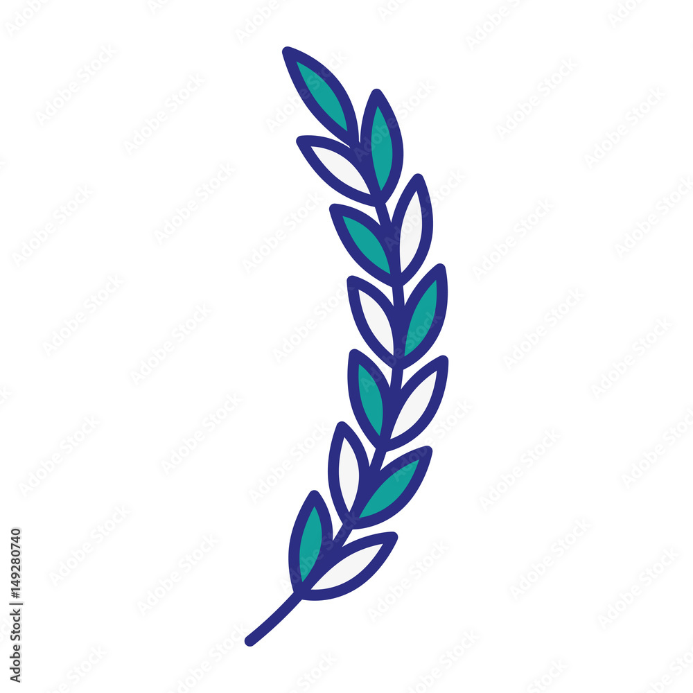 stem with leaves icon over white background. vector illustration Stock ...