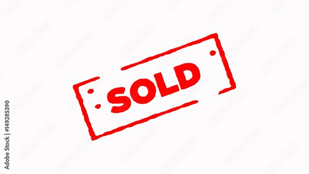 Sold signed with red ink stamp zoom in and zoom out on white background ...