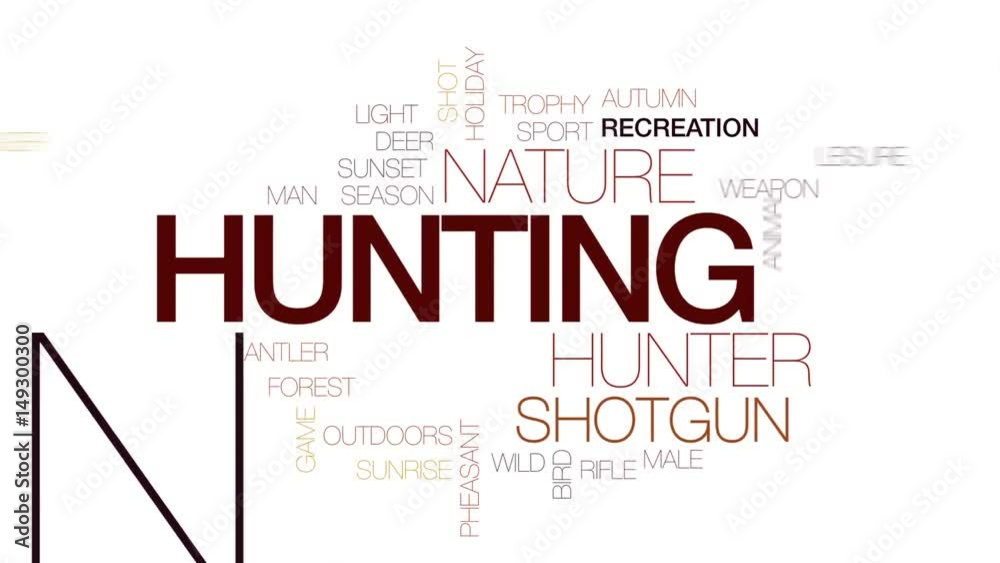 Vidéo Stock Hunting animated word cloud, text design animation. Kinetic ...